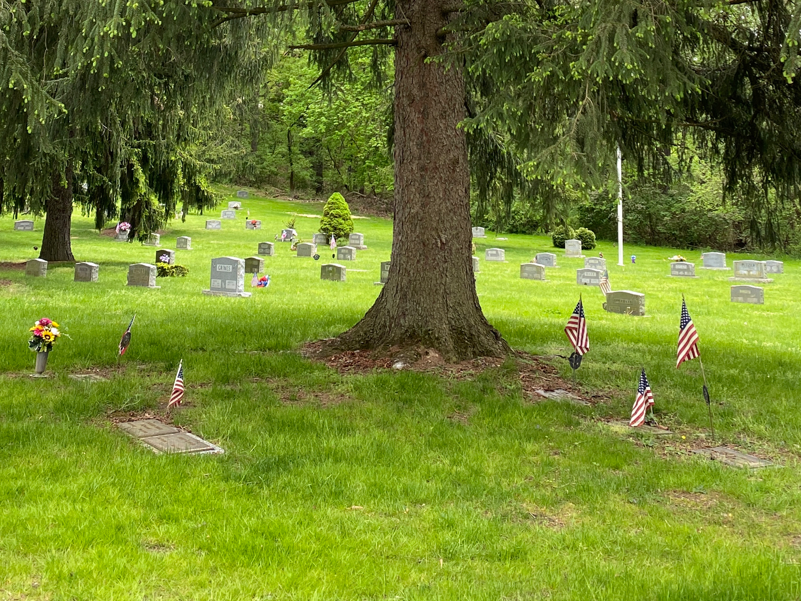 Grave Markers at Canton Cemetery Association